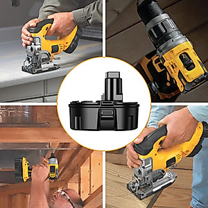 JUNWOOD 2Pack 5000Ah Ni-Mh Replacement for Dewalt 18V Battery Compatible with DC9098 DC9096 DC9099 DC970 DW9095 DW9096 DW9098 DW9099 DE9039 DE9095 DE9096 DE9098