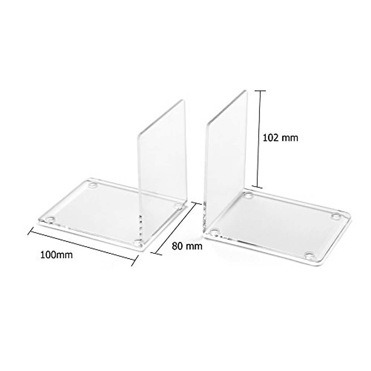OSCO Clear Acrylic Very Small Bookends, ABE-2