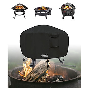 Taruimoo Fire Pit Cover Round for Fire Pit 22- 48 Inch,Outdoor Full Coverage Patio Round Firepit Cover with Built-in Vents ,Waterproof Dustproof Anti UV and Tear Resistant (36" D x 22" H)