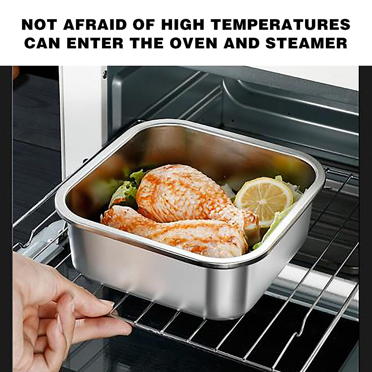 Stainless Steel Food Storage Containers with Handle Leak Proof & Airtight Lids For Kitchen,Meal Prep Lunch Box,Dishwasher Safe,Oven/Freezer/Microwave,Meal Prep Containers Reusable & Stackable (1700ML)