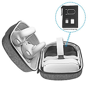 Carrying Case Compatible with Oculus Quest 2 | VR Gaming Headset and Touch Controllers Accessories Storage Bag | Waterproof Hard EVA Case for Oculus Quest 2/1 and Other Accessories