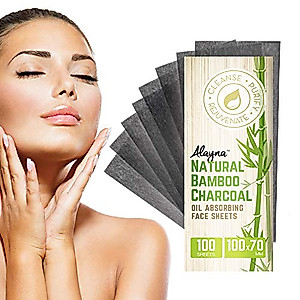 Oil Blotting Sheets for Face Natural Bamboo Charcoal Blotting Paper for Oily Skin Oil Absorbing Tissues Beauty Blotters Remove Excess Shine Organic Blot Papers For Make UpFacial & Skin Care 3 Pack