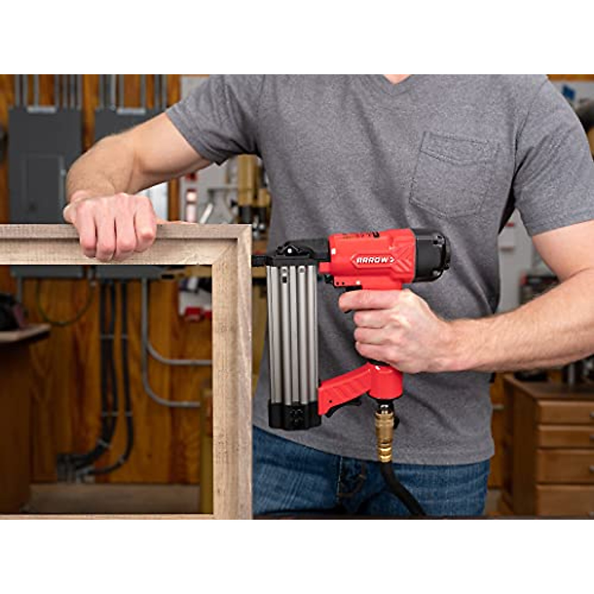Arrow PT18G Gauge Oil-Free Pneumatic Brad Nailer - Small Light Trim and Interior Molding Work, Operates Up to 100psi Compression Unit, Fits 5/8", 3/4", 1", 1.5", 2" Brad Nails