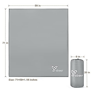 Yobear Baby Playpen Mat, 71"x 59"x 1.18“ Self-Inflating Play Mat for Babies and Toddlers, Roll Up & Waterproof Foam Crawling Mat for Floor, Portable Playmat for Babies with Travel Bag