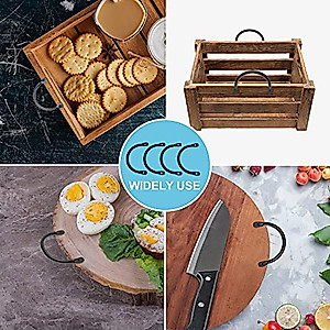 Metal Serving Tray Handles, Side Fixing Handles for Wooden Serving Trays, Kitchen Wood Charcuterie Board, Cutting Board, Wooden Box and Furniture Pulls,6 Pack(18mm Screws)