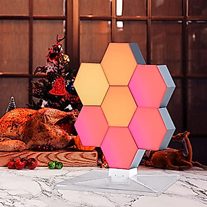 Yescom APP Control Hexagon LED Lights 10 Pack WiFi Wall Hex Light Gifts Gaming Room Bedroom Decor Work with Alexa Google