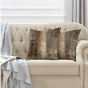 Alricc Taupe Throw Pillow Cover Pack of 2, Abstract Art Gallery Modern Decorative Cushion Cover for Bedroom Sofa Living Room(16 x 16 Inch,Taupe)