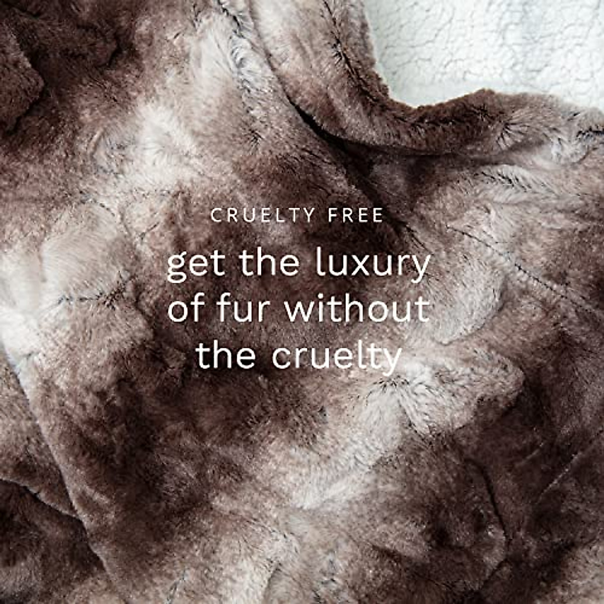 ViscoSoft Faux Fur Sherpa Luxury Blanket, Gray, Throw 50"x 60" - Cozy, Soft, Fuzzy Faux Fur Throw Blanket for Chair, Couch or Bed