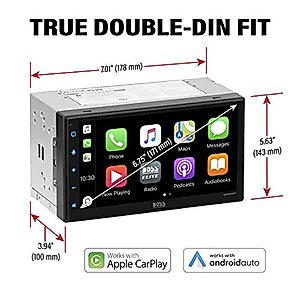 BOSS Audio Systems Elite Series BE950WCPA Wireless Apple CarPlay Android Auto Car Multimedia Player - 6.75 Inch Capacitive Touchscreen, Bluetooth, No DVD, Multicolor Illumination, High Resolution FLAC