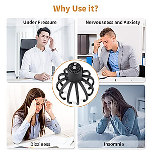 ONIYEA Electric Scalp Massager with 3 Modes, 360 Degree Head Massager, Cordless Portable Head Scratcher for Stress Relax