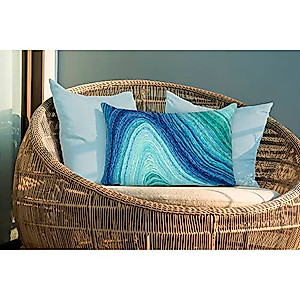 Liora Manne Visions III Pillow-Abstract, Ripples Gulf 12" x 20"