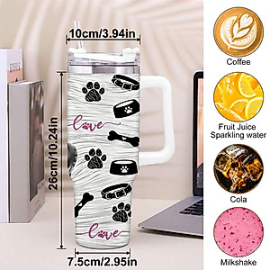 FOCIUZTA 40oz 404 Stainless Steel French Bulldog Themed Tumbler, Insulated & Festive Design, Ideal Gift for Dog Lovers, Easter Gift Cup