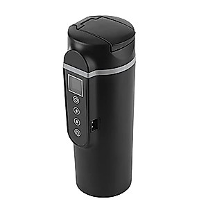 Yctze Smart Temperature Control Travel Coffee Mug 450ml 12-24V Electric Heated Travel Mug Stainless Steel Car Cup 0-100℃ Adjustable,20-25 MIN Quick Heating for heated travel mug temperature control cu