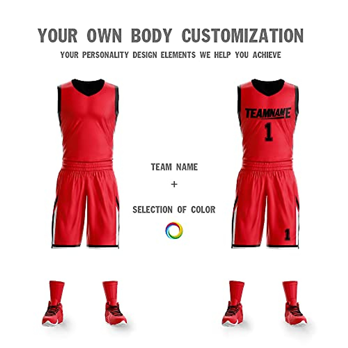 Custom Reversible Basketball Jersey Personalized Printed Name Number Blank Team Sports Uniform for Men/Boy