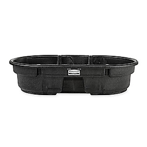 Rubbermaid Commercial Products Stock Tank, 50-Gallons, Structural Foam, Heavy Duty Container, for Livestock/Animal/Cattle Feed & Water, Outdoor Homemade Pool/Hot Tub/Bathtub, & Pet Cleaning/Dog Wash