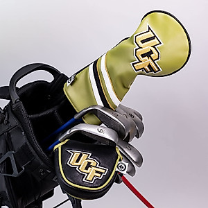 Pins & Aces University of Central Florida Knights Driver Head Cover - Premium, Leather Headcover - NCAA Officially Licensed, Tour Quality Golf Club Cover - Style and Customize Your Golf Bag