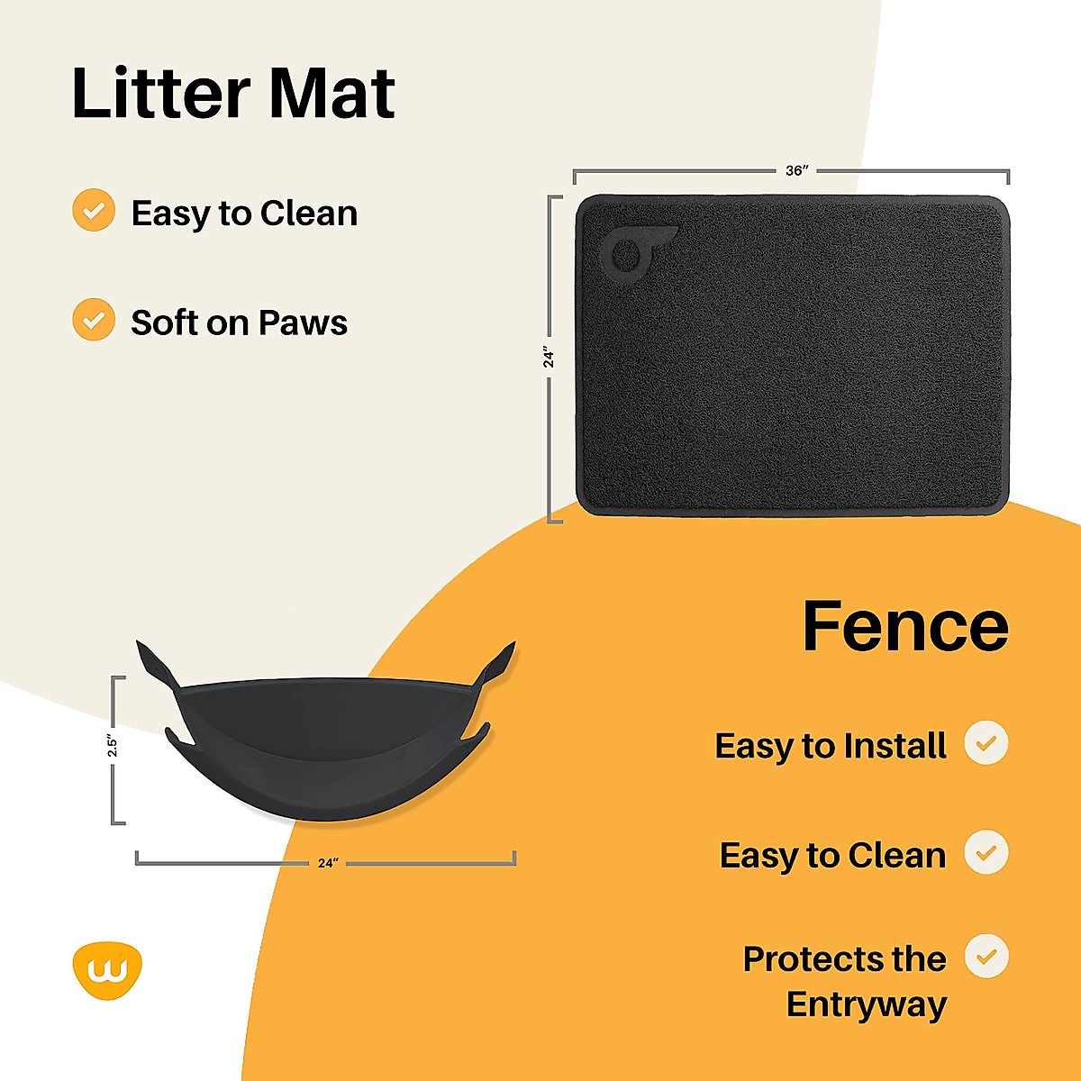 Litter-Robot 3 Accessory Kit by Whisker - Includes LitterTrap Mat, Beige Ramp, Fence, OdorTrap Pod + 1 Pack, for Use with Litter-Robot 3, The Automatic, Self-Cleaning Cat Litter Box