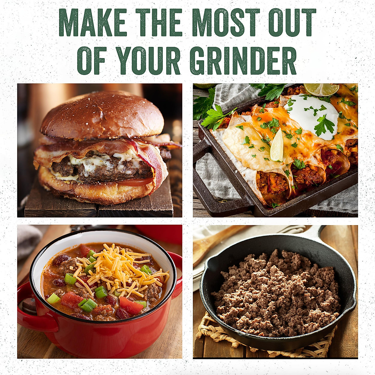 LEM Products BigBite #8 Meat Grinder and Grinder Foot Switch Bundle, 0.50 HP Stainless Steel Electric Meat Grinder Machine, Ideal for Regular Use