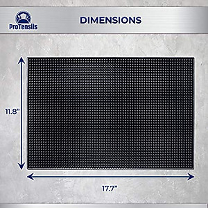 Rubber Bar Mat by ProTensils, 18" x 12", Black Bar Mats, Bar Service Mat, Black Coffee Bar Mat, Spill Mat for Counter-Top (2 Pieces)