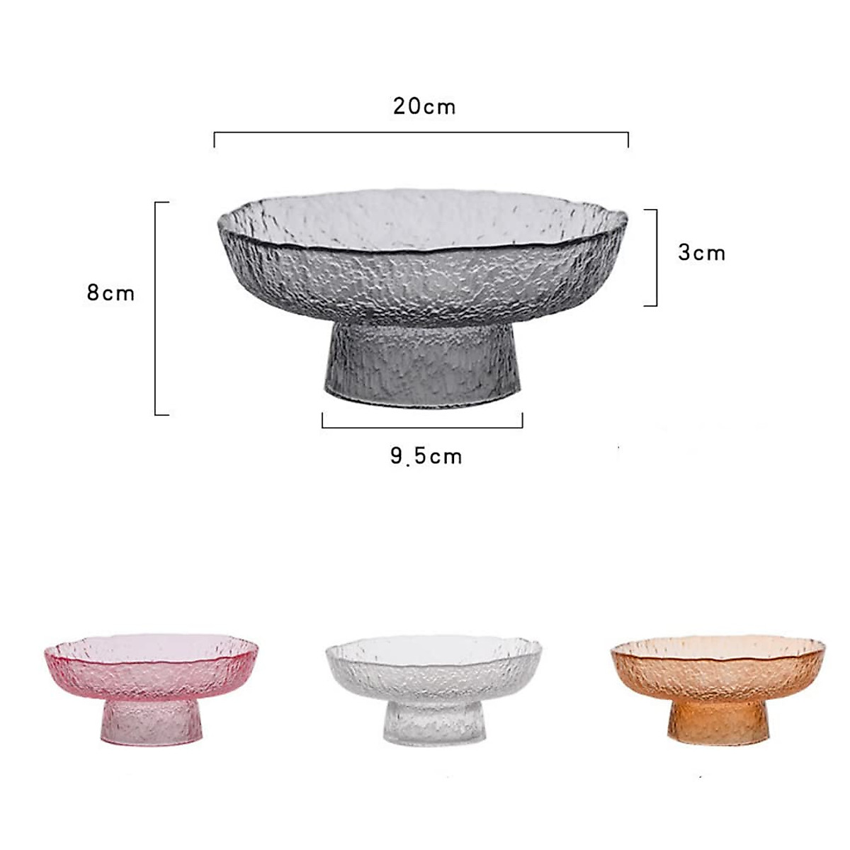 HALAWAKA Tall Glass Compote Plate Fruit Bowl Glass Decorative Bowl Fruit Candy Buffet Display Bowl Restaurant Home Tray Snack Nuts desserts Food Storage