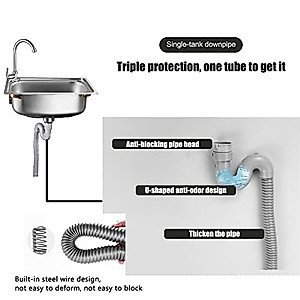 Stainless sink,wall mount utility sink,wall-mounted commercial sink, Wall-mounted stainless steel sink, made of stainless steel, Suitable for hotels, restaurants, garages, kitchens,