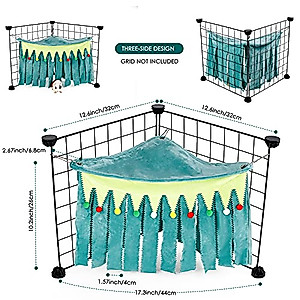 ONEJU Guinea Pig Hideout, Hideout for Guinea Pig, Guinea Pig Hideouts, Guinea Pig Cage Accessories for Guinea Pig, Bunny, Hamster, Chinchilla, Rabbit Without Metal Fences - Green