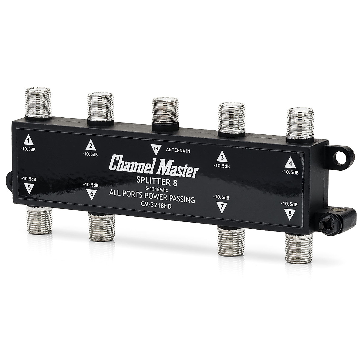 Channel Master Splitter 8, 8-Way Splitter with Power Passing Capability for TV Antenna and Cable Signals