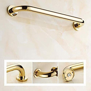 CRODY Bath Wall Attachment Handrails Grab Bar Rails Brass Shower Non-Slip Grab Bar,Wall Mounted Towel Rack Handrail, Bathtub Bathroom Safety Support Rail,Elderly Disabled Pregnant Women Polished Handl