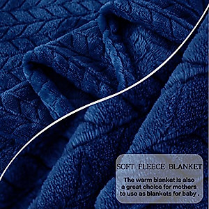 inhand Fleece Throw Blanket, Super Soft Fuzzy Blanket for Couch Sofa Bed Office, Cozy Plush Fleece Blanket Throw Size, Washable Lightweight Flannel Blankets Throw for All Season(50”x60”,Navy)