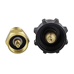 BISupply Solid Brass Propane Refill Adapter POL to QCC1 Type 1 POL Propane Adapter Fitting 2pk - Fits 1lb Propane Bottle