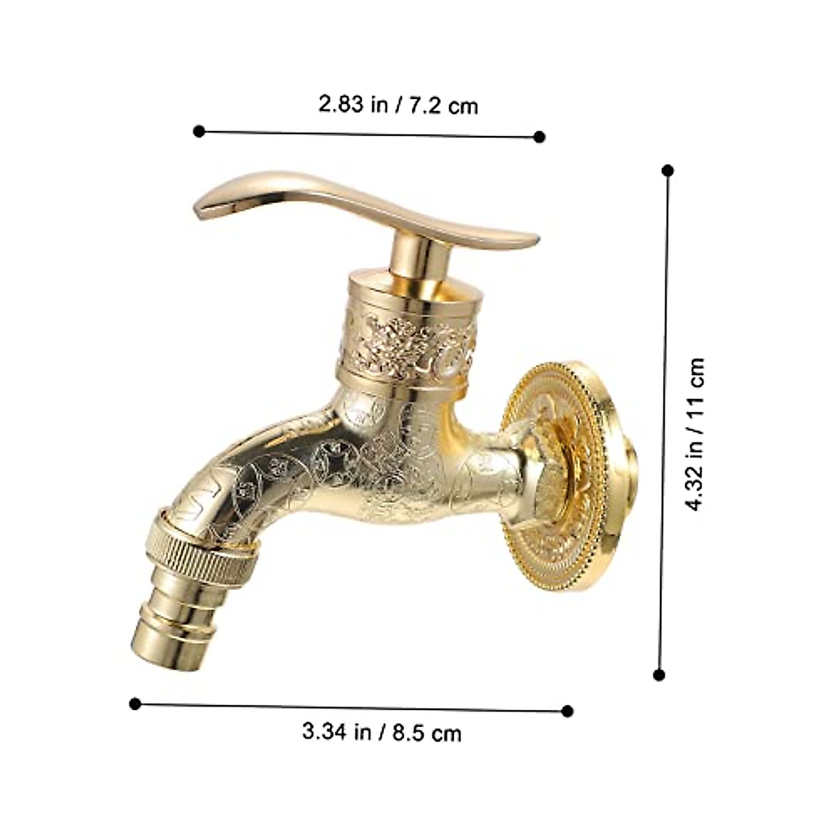Faucet, 2 Pcs Antique Faucet Faucets for Bath Sinks Bathtub Faucet Wall Mount Bathtub Faucet Wall Mounted Water Bathroom Vanity Faucets Cold Sink Faucet Retro Kitchen Faucet V-intage Faucet (Color :