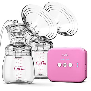 Lulia Double Electric Breast Pump, Breastfeeding Pump with 3 Modes, Portable Rechargeable Breast Pumps for Travel, Home, Driving & Office (Pink)…