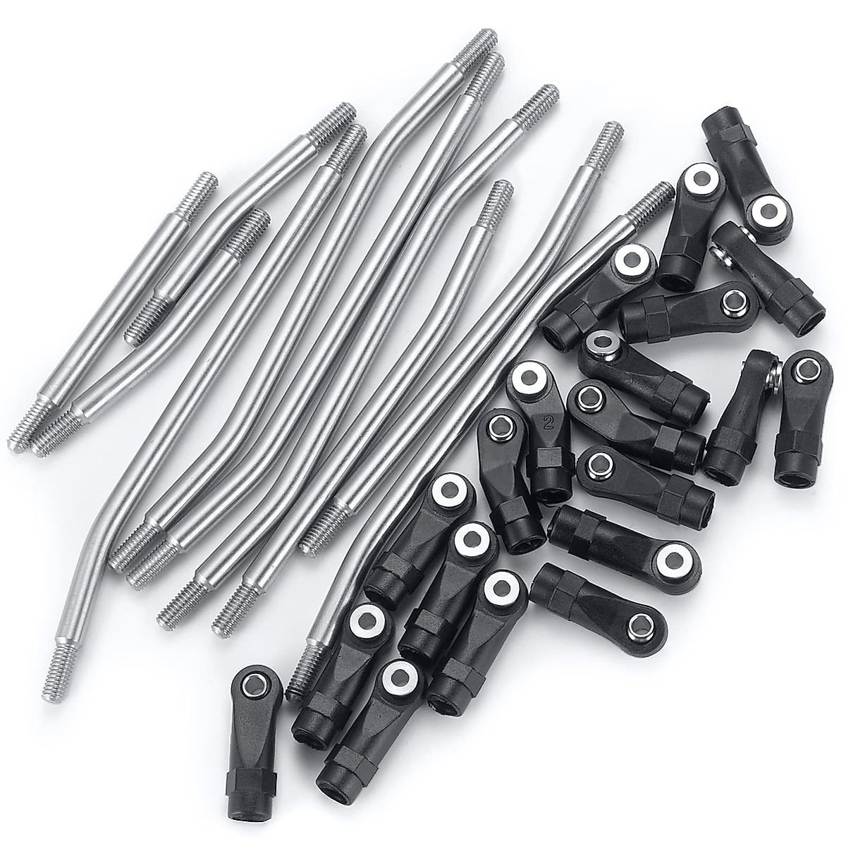 AXSPEED 1 Set Stainless Steel Link Rod Linkage 324mm Wheelbase Suspension Links Set Tie Rod End for 1/10 TRX-4 TRX-6 RC Crawler Car