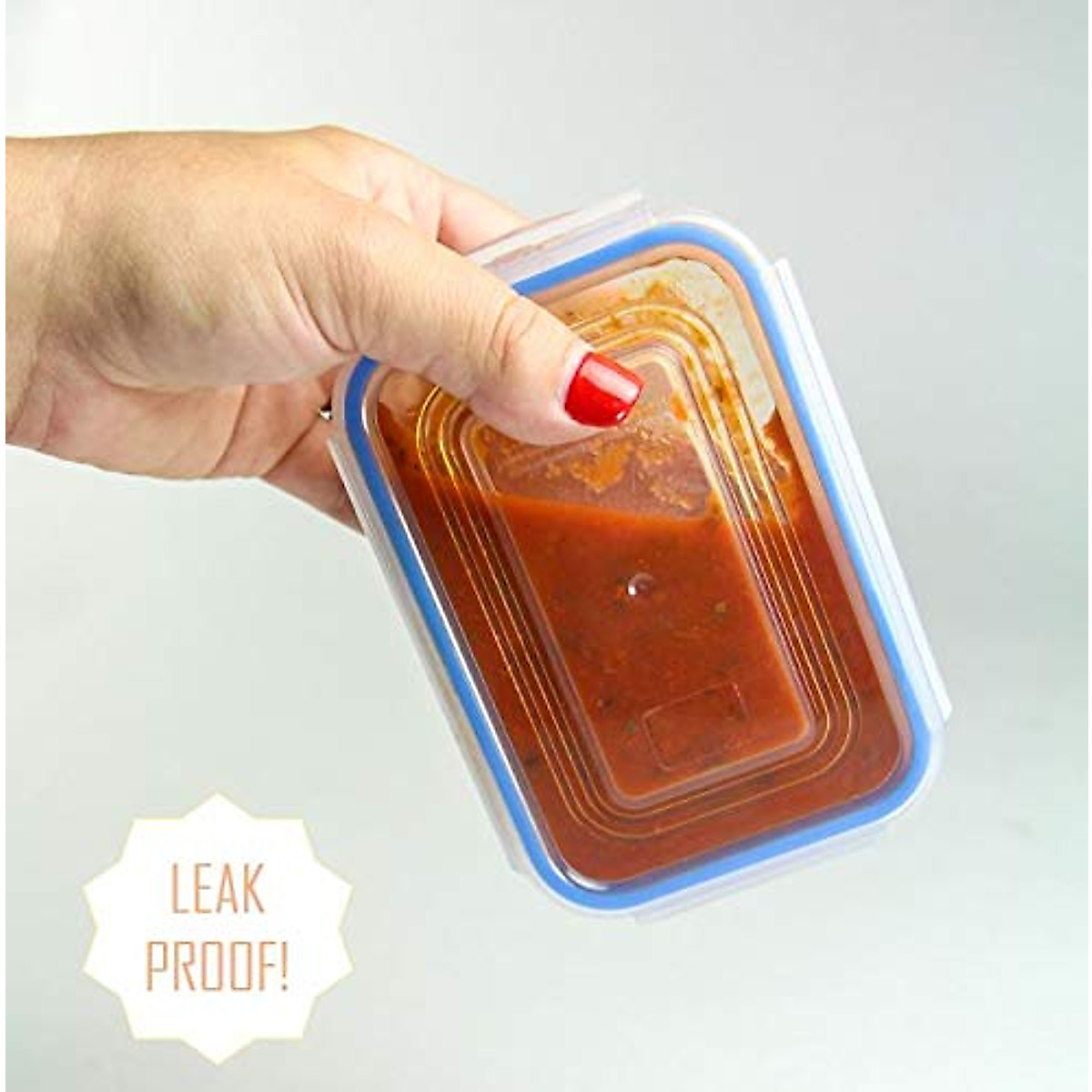 Nicole Home Collection Food Storage Plastic Containers with Locking Lids, Leak Proof, Airtight, Nested, Set Of 6 BPA Free Dishwasher and Freezer Safe