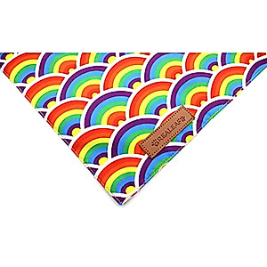 Realeaf Pride Dog Bandanas 2 Pack, LGBT LGBT+ Rainbow Scarves Bibs for Dogs, Premium Durable Fabric, Triangle Reversible Bandana for Small Medium Large and Extra Large Dogs Pets (Pride Day, X-Large)