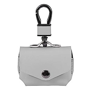 Hemobllo Compatible for AirPods Pro Case - Leather Protective Cover Anti-Scratch Shockproof Earbuds Carrying Case with Keychain Compatible with AirPods Pro Charging Case (Light Grey)