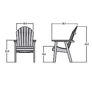 highwood Hamilton Deck Chair, Dining Height, Weathered Acorn