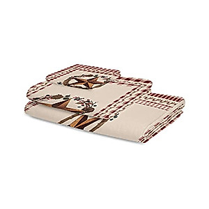 ArneCase Towel Sets for Bathroom Farmhouse Country Star and Primitive Berries On Retro Red Plaid Highly Absorbent Beach Towel Hand Towel Washcloths for Men Women Sports Yoga 3 Pcs