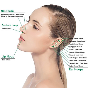 Hoop Nose Ring for Women Men,Kucheed 316L Surgical Steel Sleeper Hoop Earrings Septum Clickers Hinged Segment Ring 6/8/10/12mm, Hypoallergenic Conch Lobe Piercing Daith Helix Gold Ring Jewelry