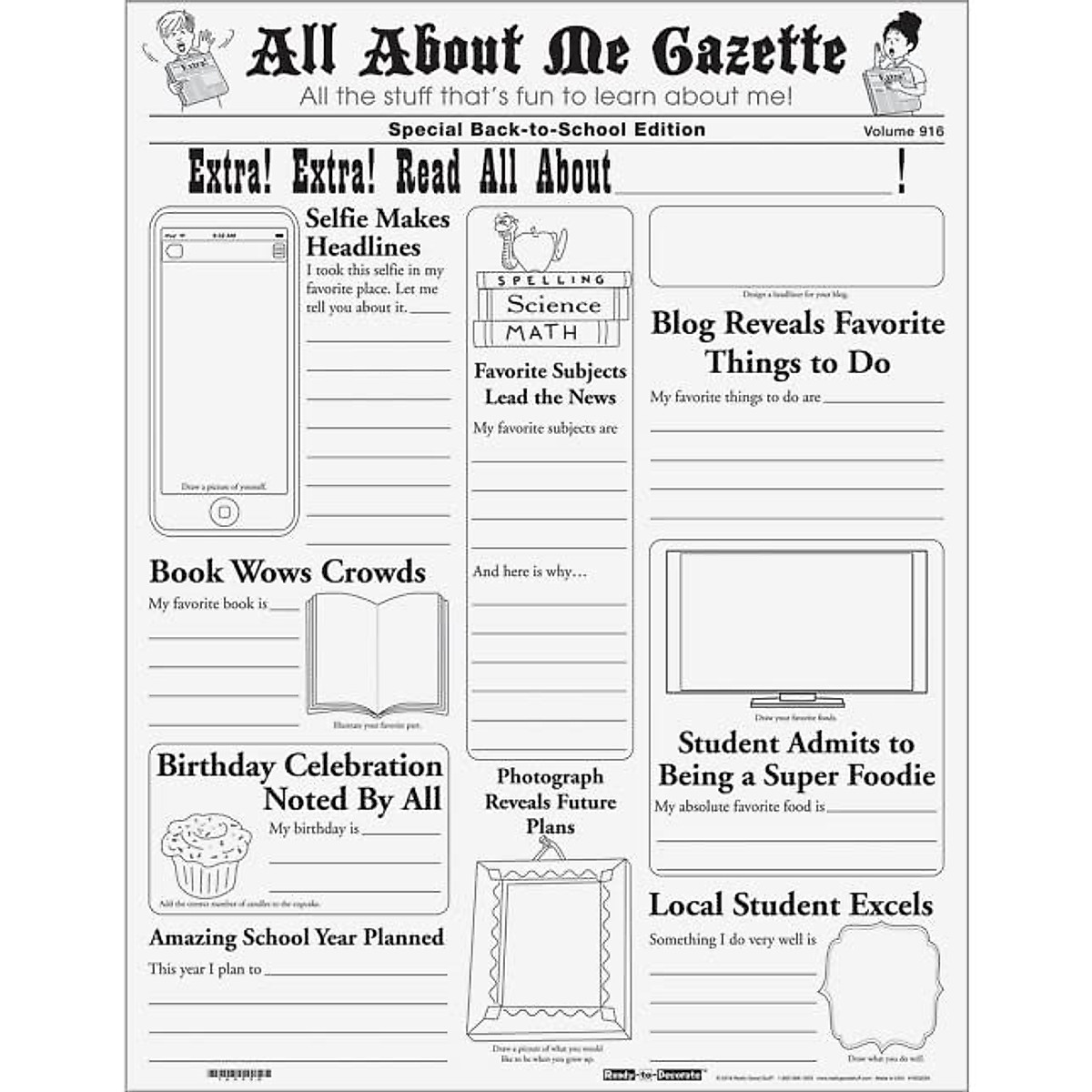 Ready-to-Decorate™ Extra, Extra, Read All About Me Posters - 24 Posters