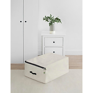 Canvas Storage Bags for Comforters and Blankets - X-Large Zippered Storage Bags for Blankets, Comforters, and Clothes - Easy Storage Under Bed, 100% Cotton, Breathable with Carrying Straps (2 Bags)