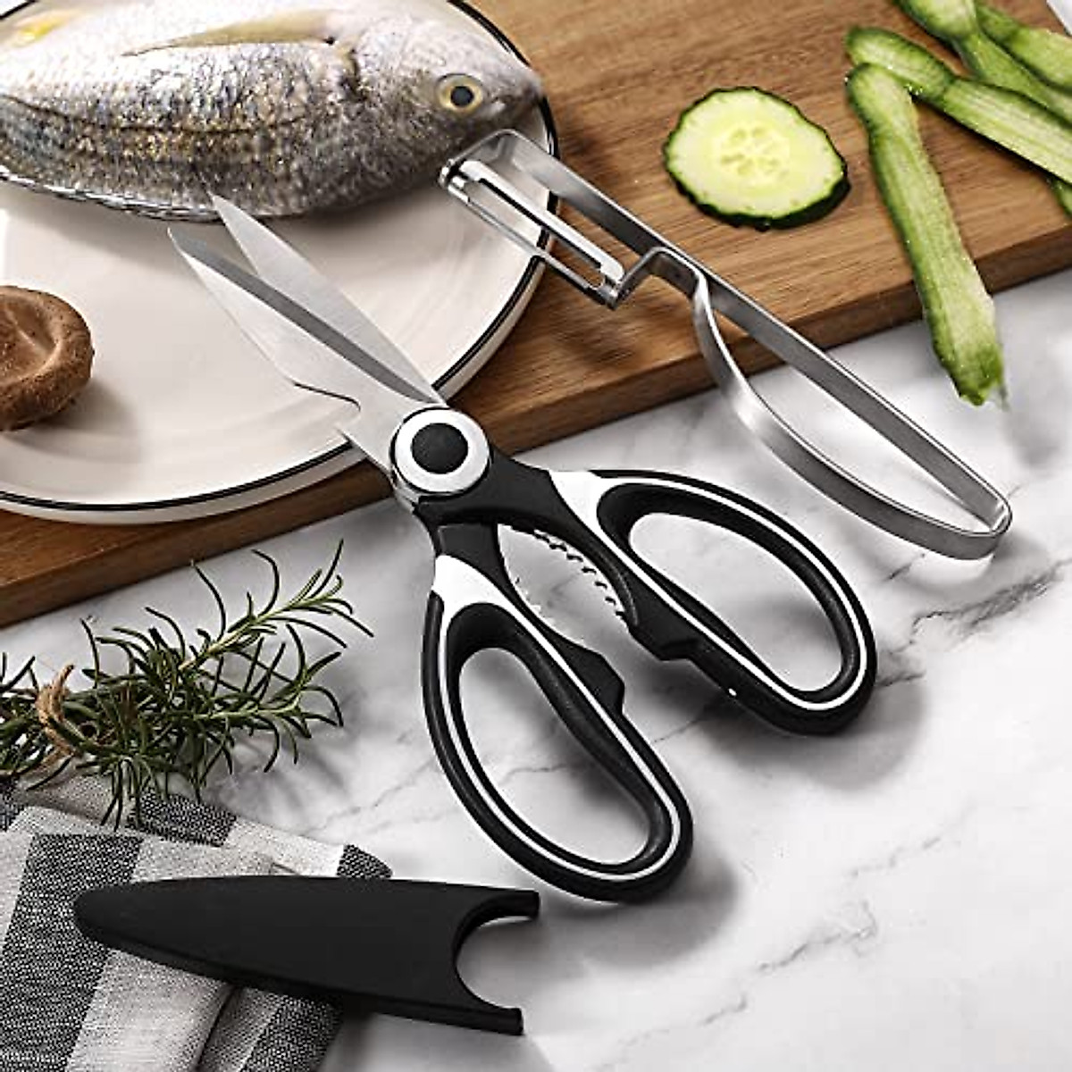 Kitchen Scissors Set ,SinYe Kitchen Scissors with Peeler