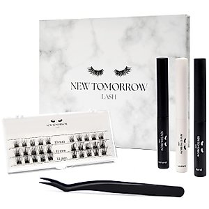 DIY Eyelash Extension Kit up to 7 Day Wear, Starter Kit with 30 Reusable Soft and Lightweight Segmented Lashes (With Micro band)- New Tomorrow Lash (Oh-So-Natural Lash Kit)