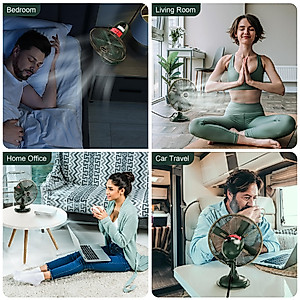 AMACOOL Oscillating Vintage Fan, All Metal Retro Table Top Fan, Adjustable Head Tilt, Quiet 3 Speeds Plug-In Desk Fan for Bedroom Home Office & Kitchen