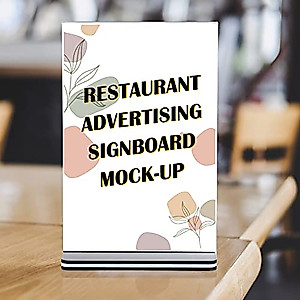 24 Pack Acrylic Sign Holder 4 x 6 Inch Clear Table Sign Holder Double Sided T Shape Plastic Desktop Display Holder Vertical Menu Stand Business Store Sign Holders for Wedding School Office Hotel Party