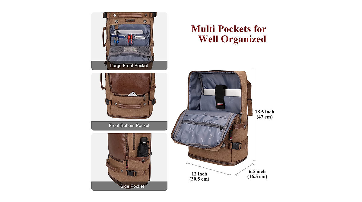 WITZMAN Travel Backpack for Men & Women | Versatile Carry-On Luggage