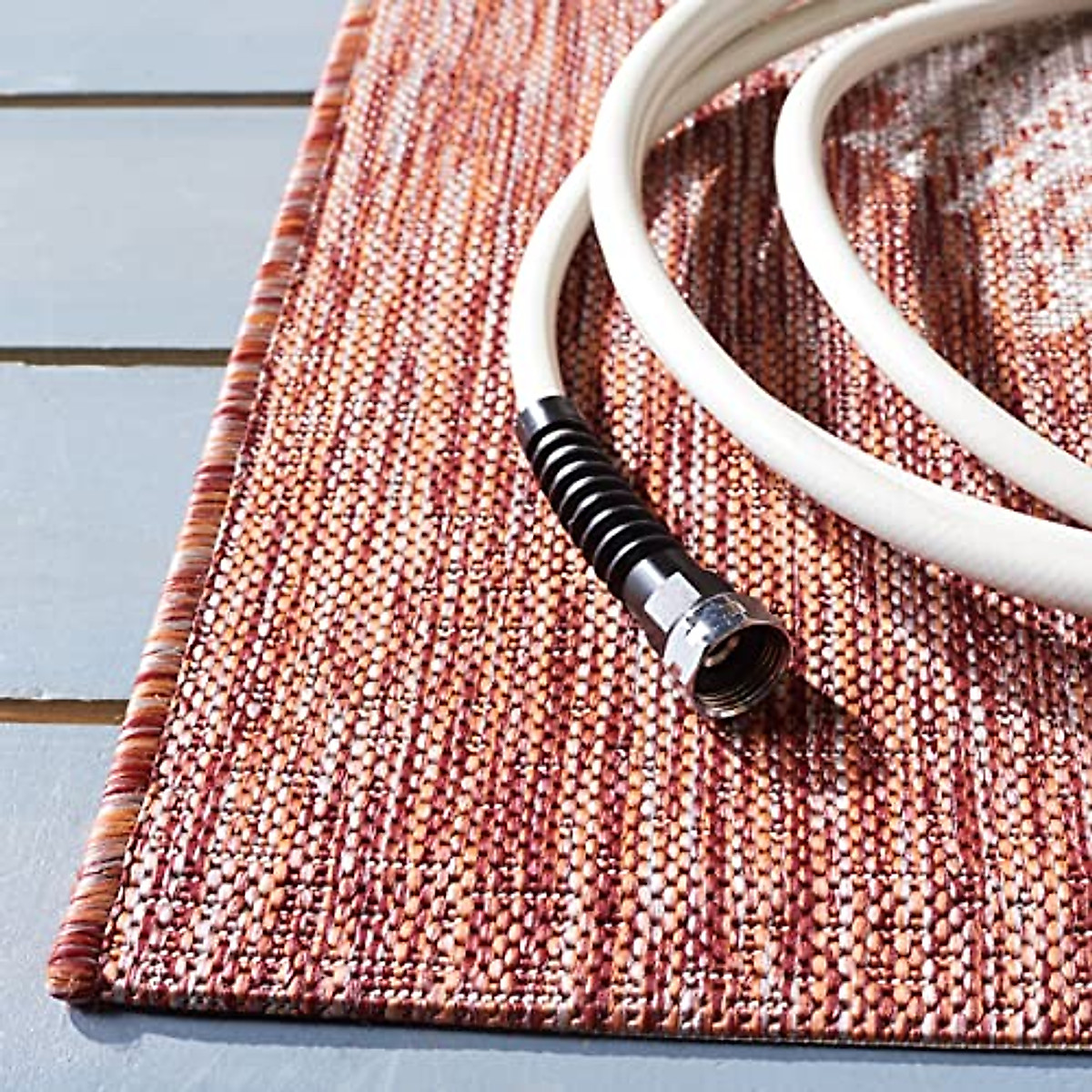 SAFAVIEH Courtyard Collection 9' x 12' Beige/Red CY8893 Indoor/ Outdoor Waterproof Easy-Cleaning Patio Backyard Mudroom Area-Rug