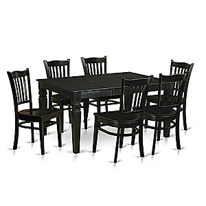EAST WEST FURNITURE Dining room sets for 6 -Dining Table and 6 dinette Chairs