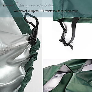WEIZEYAN Patio Chair Covers, Heavy Duty Waterproof Outdoor Patio Furniture Covers for Outdoor Chairs, Adirondack Chairs, Tolix Chairs, Dimensions are 39Lx37.2Wx37.2H Inch- （Dark green)