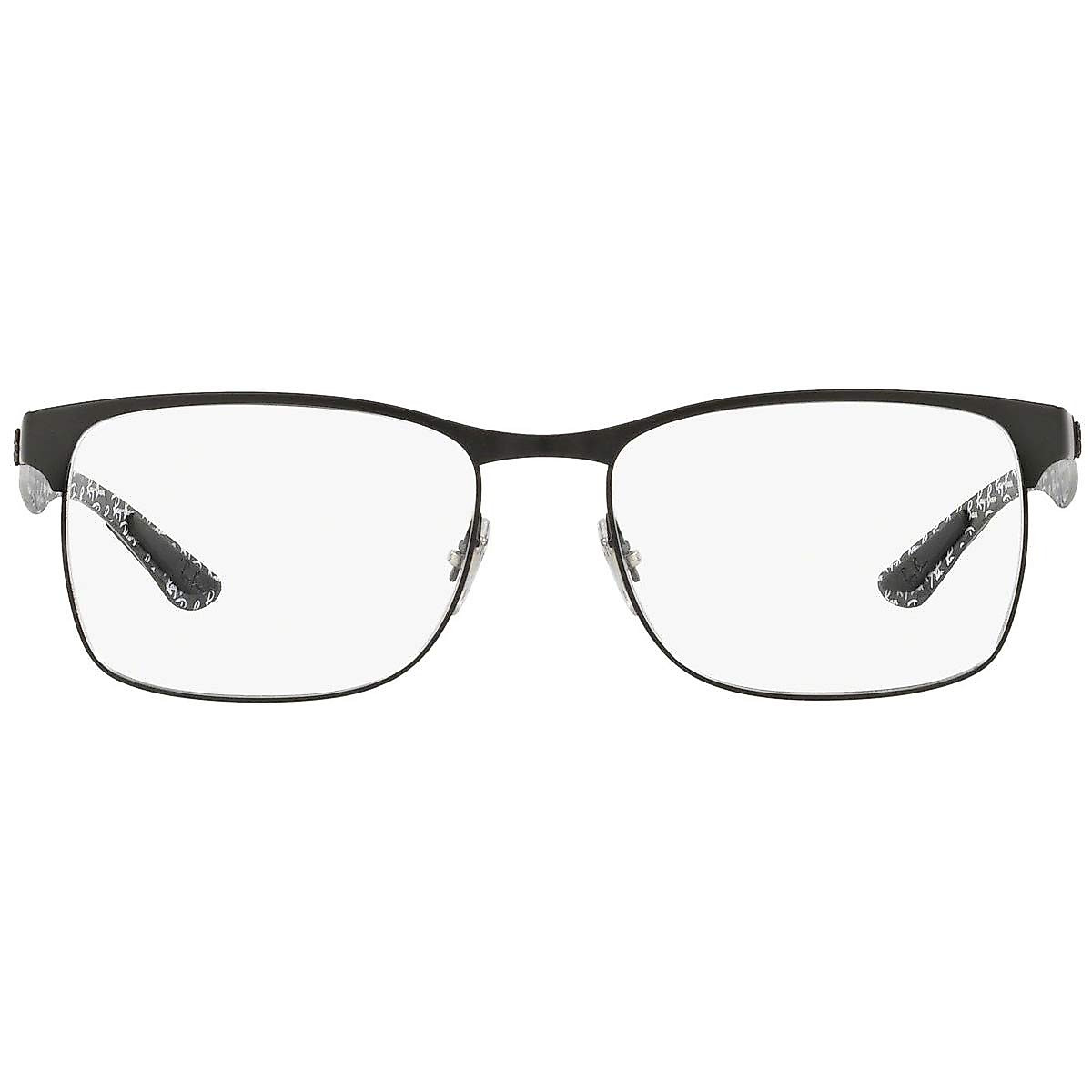 Ray-Ban RX8416 Square Prescription Eyeglass Frames, Matte Black/Demo Lens, 55 mm